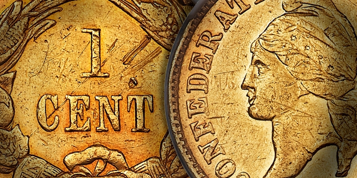 Heritage Auctions in Long Beach - Gold Confederate Cents Restrike