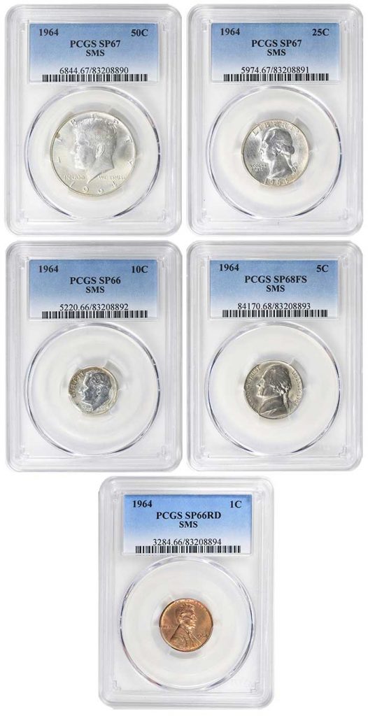 Rare Opportunity to Own Set of All Five 1964 Special Mint Set US Coins ...