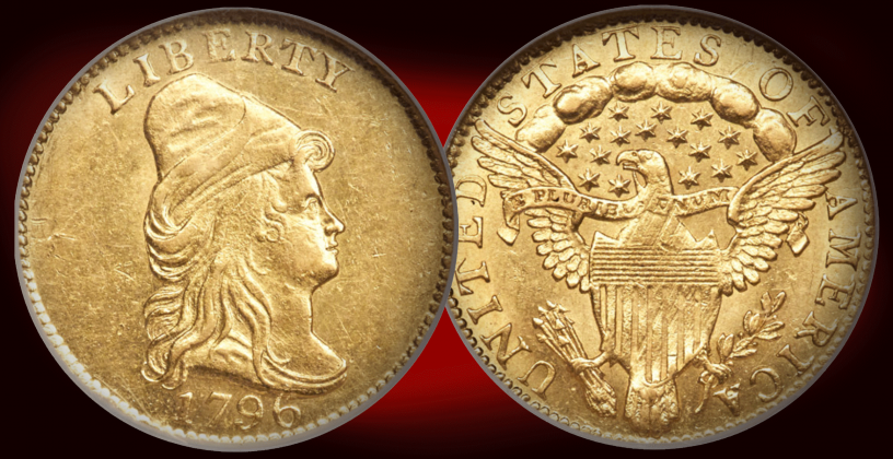 Rare 1796 No Stars Quarter Eagle Gold Coin in Heritage Fun Show ...