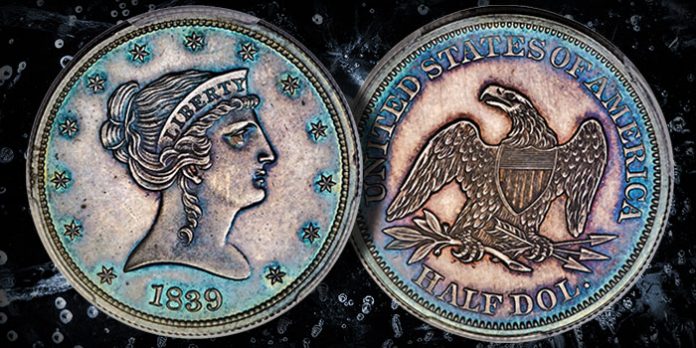 Early US Pattern Coins: "Backward Liberty" 1839 Silver Half Dollar