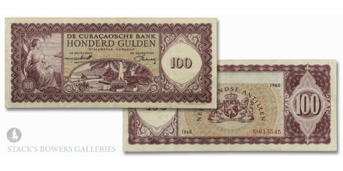 Curaçao 1960 100 Gulden in Stack's Bowers 2023 NYINC Auction