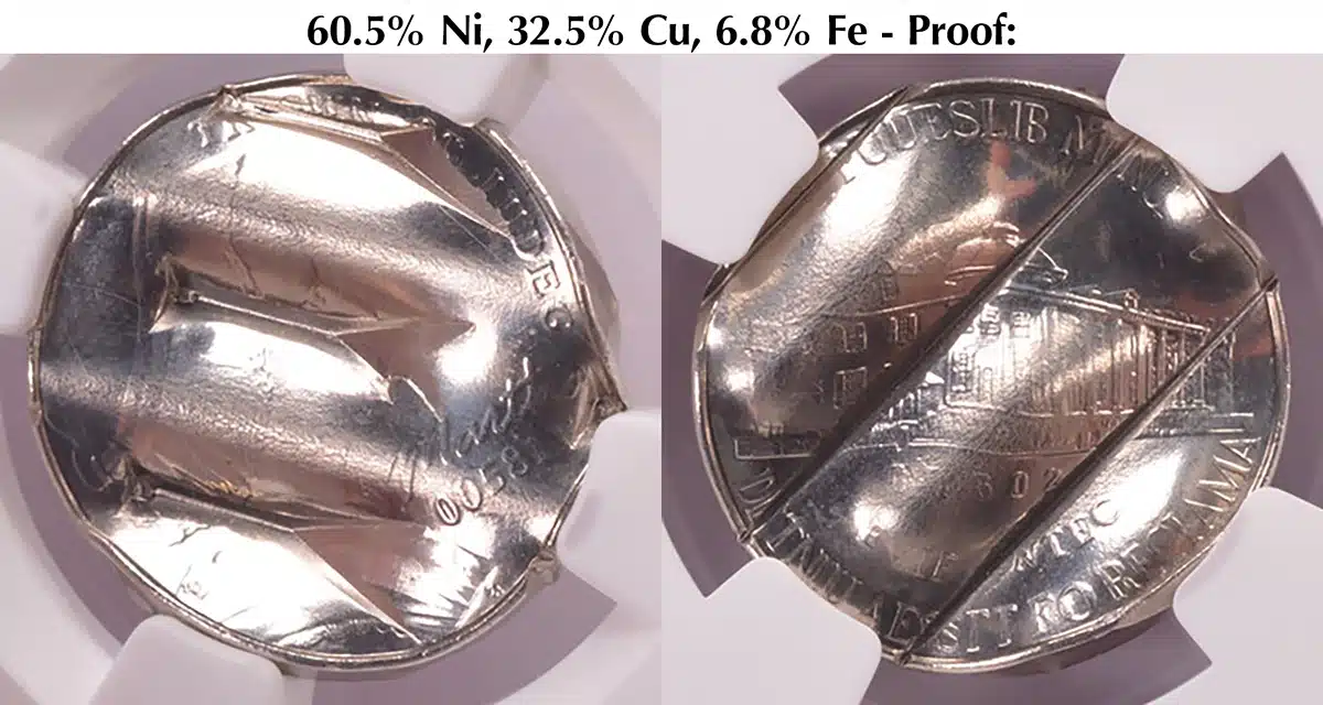 Mint Made and Cancelled Martha Washington Five-Cent Nickels